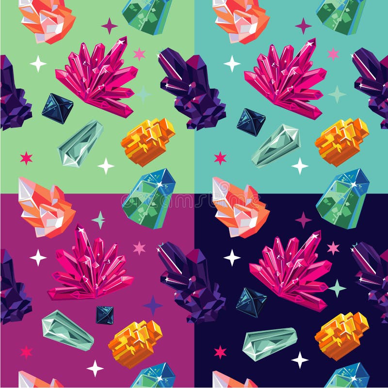 Seamless Vector Pattern with Color Crystalls. Vector Backround with ...
