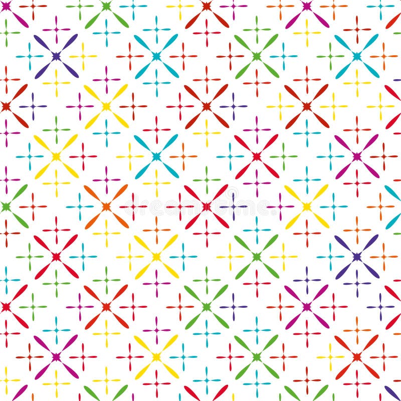 Seamless Vector Pattern with Colorful Fun Figures on White Background ...