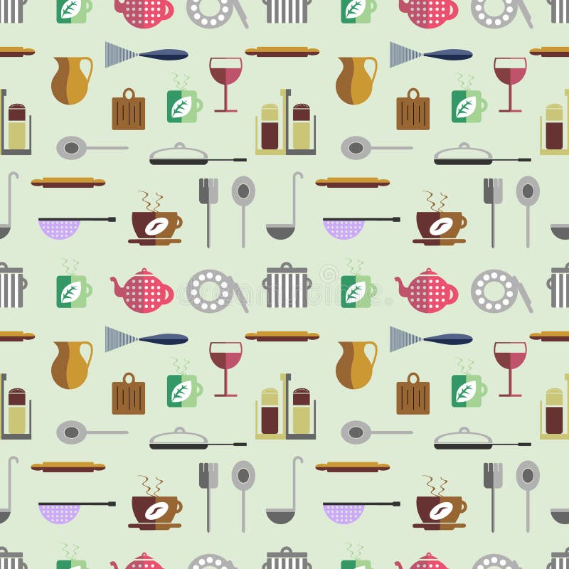 Colorful Kitchenware on A4 Background - Vector Decorative Frame for Menu Stock Vector ...