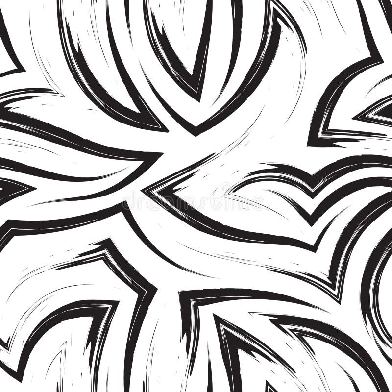 Vector Simple Monochrome Pattern of Flowing Lines and Corners or Waves ...