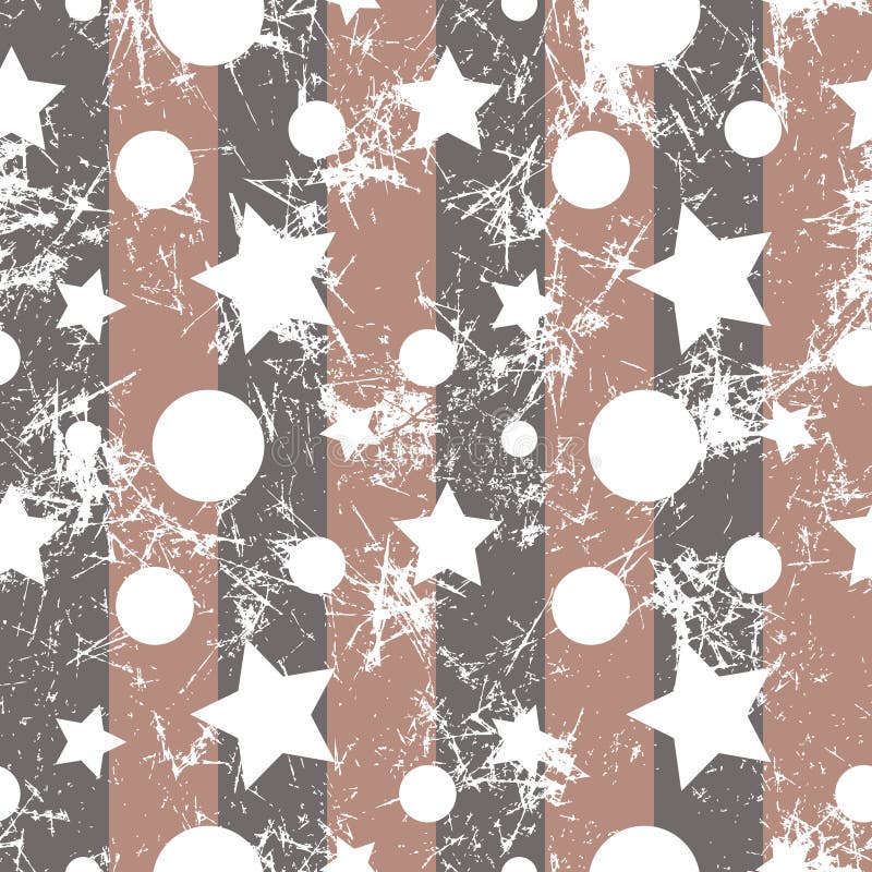 Seamless Vector Pattern. Creative Geometric Beige Background with Stars ...