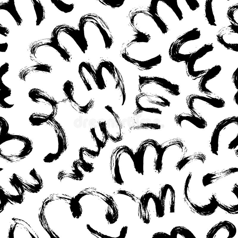 Seamless Vector Pattern with Black Curly Lines. Stock Vector ...