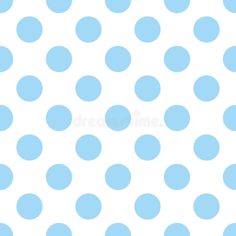 Seamless Vector Pattern with Cute Tile Blue Polka Dots on White ...