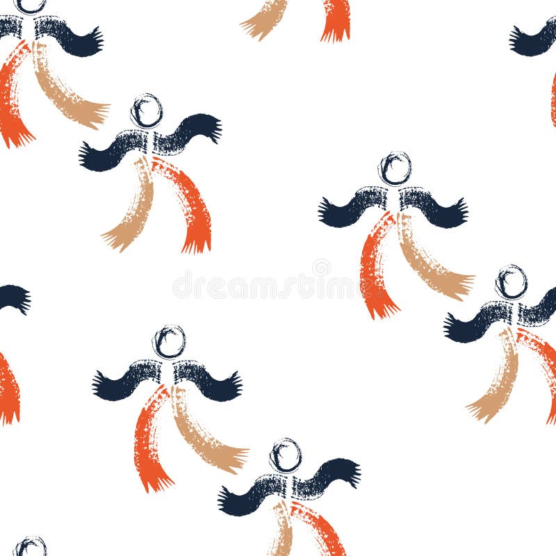 Seamless Vector Pattern of Dancing Men. Modern Abstract Ornament. in ...