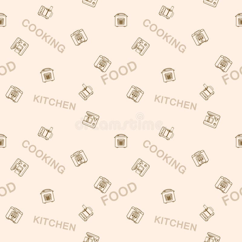 Seamless Vector Pattern of Devices for Cooking Food on a Background ...