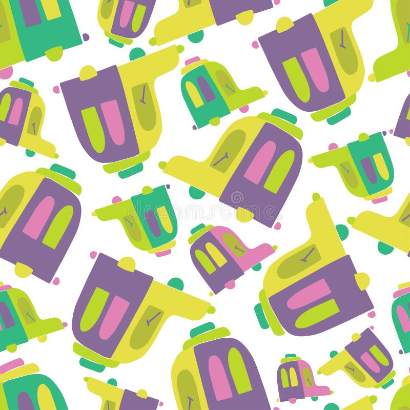 Seamless Vector Pattern of Different Colorful Toy Cards on White ...