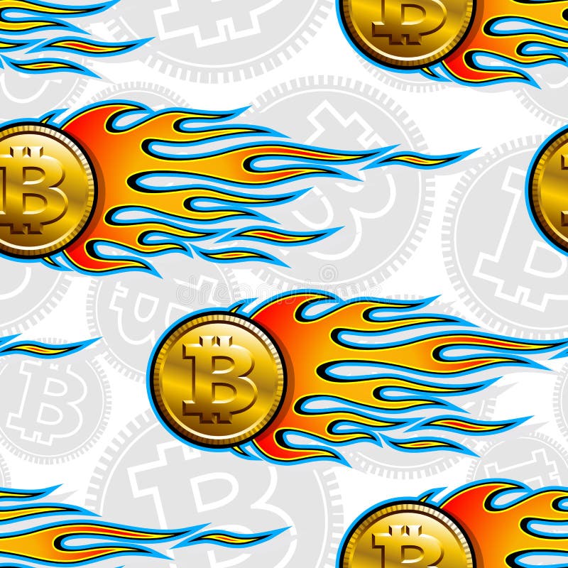 Seamless Vector Pattern of Digital Bitcoin Crypto Currency Icons and ...