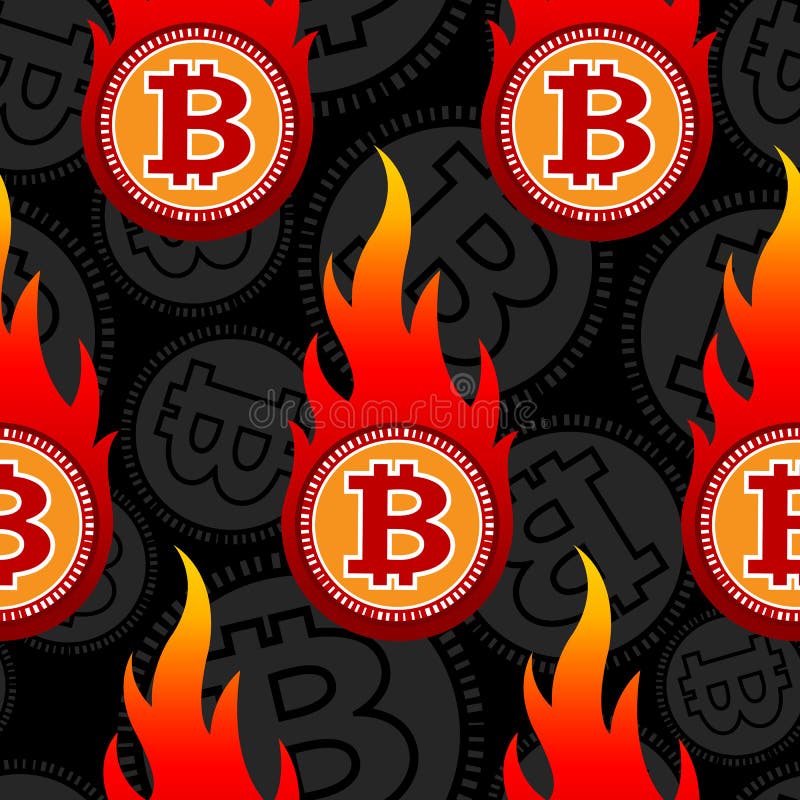 Seamless Vector Pattern of Digital Bitcoin Crypto Currency Icons Stock ...