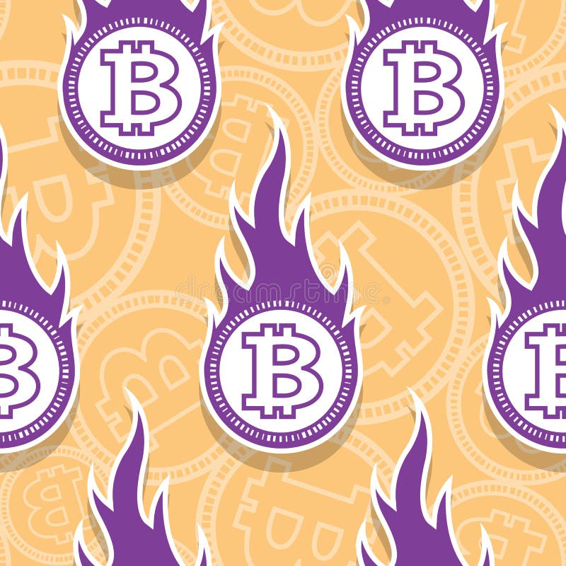 Seamless Vector Pattern of Digital Bitcoin Crypto Currency Icons Stock ...