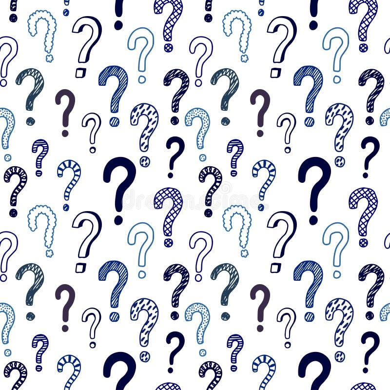 Seamless Vector Pattern with Doodle Questions Marks. Stock Vector ...