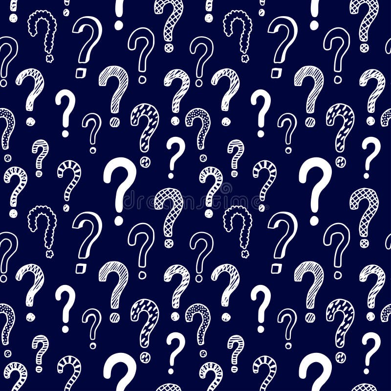 Seamless Vector Pattern with Doodle Questions Marks. Stock Vector ...