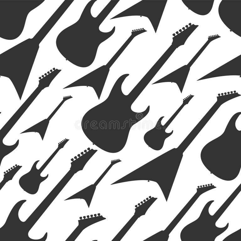 Seamless Vector Pattern of Electric Guitar Stock Vector - Illustration ...