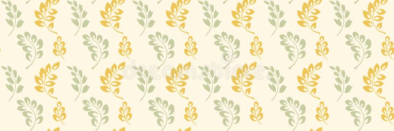 Seamless Vector Pattern with Elegant Leafy Branches on a Light Background. Modern Minimalist ...