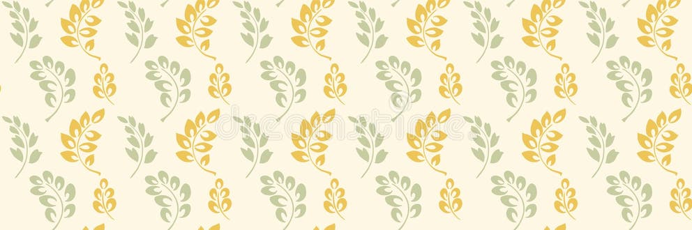 Seamless Vector Pattern with Elegant Leafy Branches on a Light Background. Modern Minimalist ...