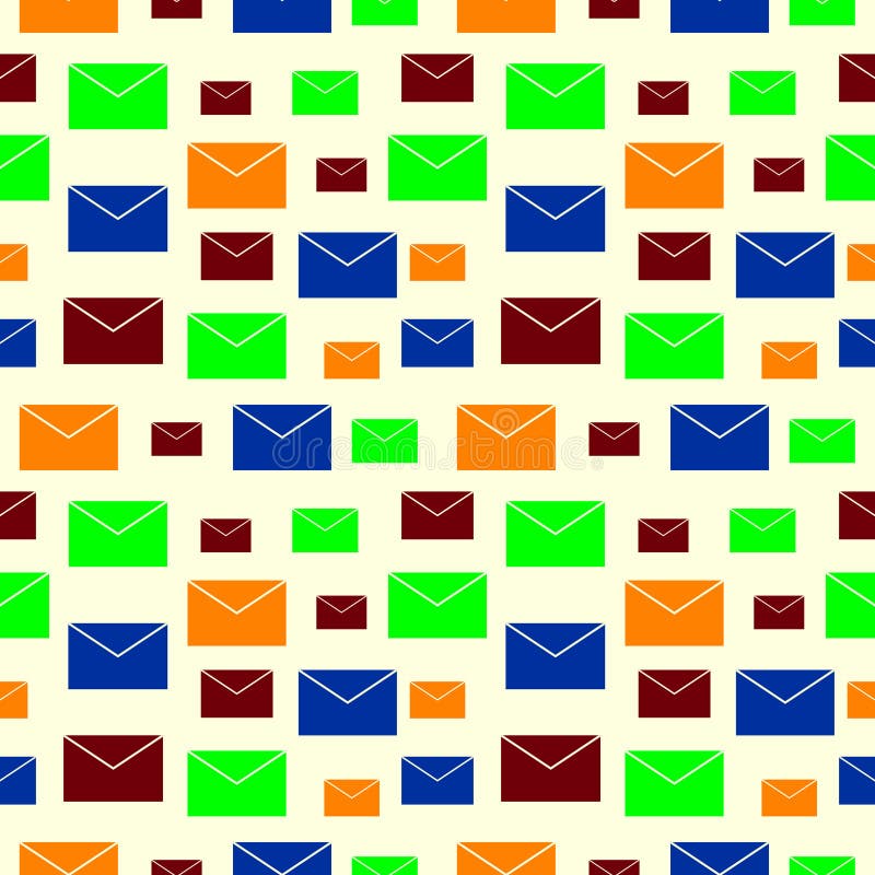 Seamless Vector Pattern with Elements of Colorful Envelopes Stock ...