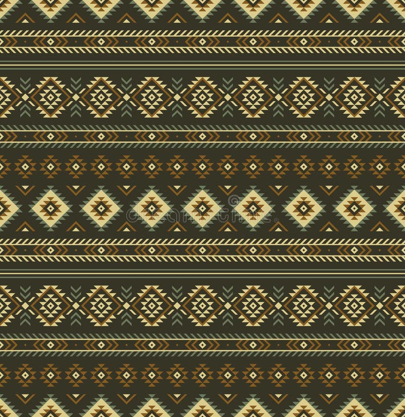 Seamless Vector Pattern in Ethnic Style. Textile Boho Design in Brown ...