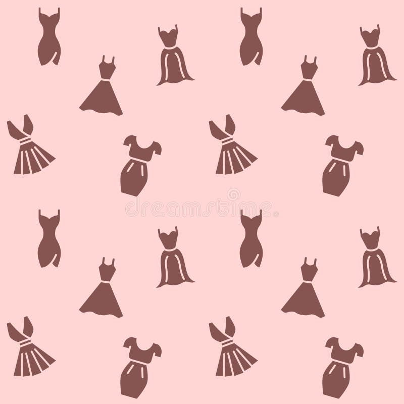 Seamless Vector Pattern with Fashionable Dresses. Background for Use in ...