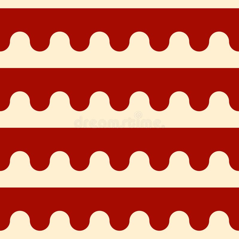 Red and Beige Yellow Wavy Striped Background. Seamless Repeating Vector ...