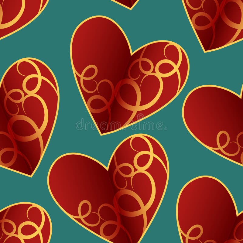 A Seamless Vector Pattern Featuring Repeating Hearts. this Romantic ...