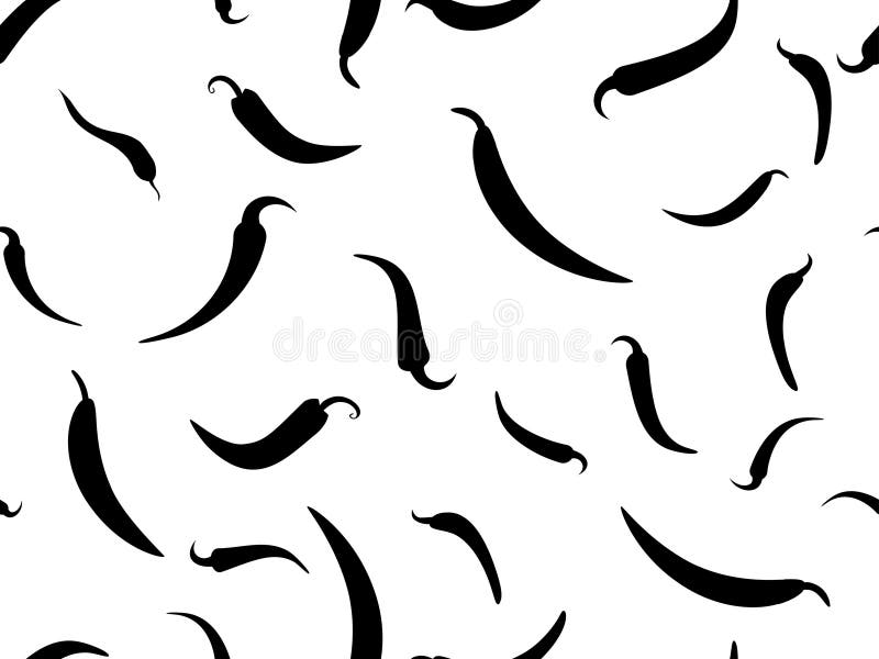 Seamless Vector Pattern Featuring Spicy Capsicum Silhouettes. Repeating ...