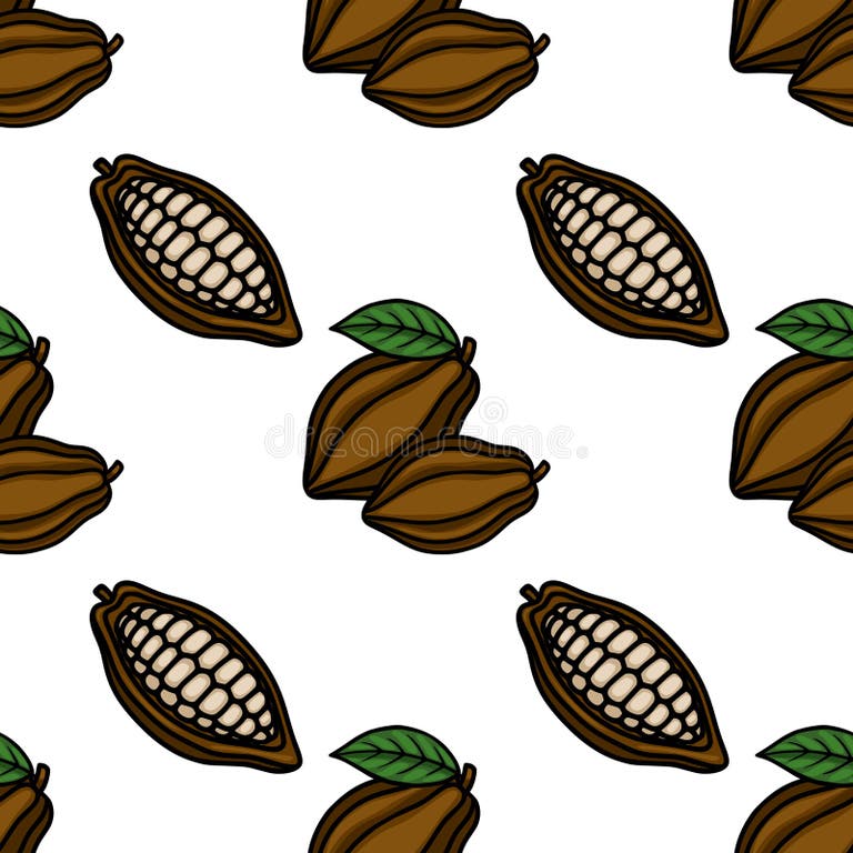 Stylized Cocoa Pod Halves Stock Illustrations – 2 Stylized Cocoa Pod ...