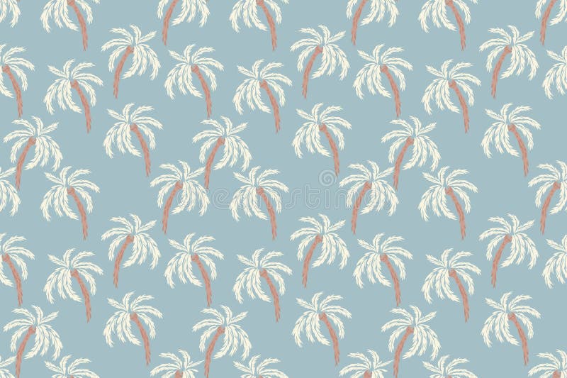 Seamless Vector Pattern Featuring Stylized Palm Trees with Light Leaves ...