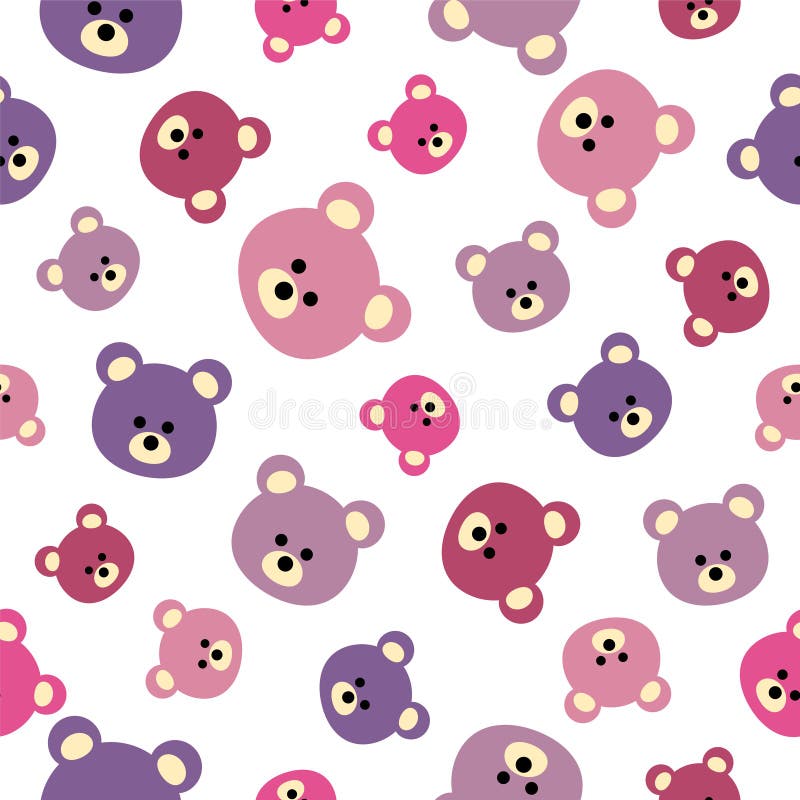 Seamless Vector Pattern - Flat Bears Stock Vector - Illustration of ...