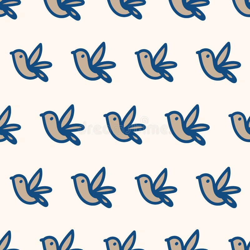 Seamless Vector Pattern with Flying Sparrow Birds on a Light Background ...