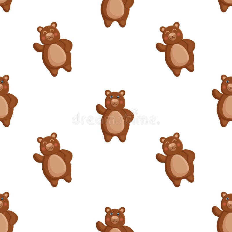 Seamless Vector Pattern with Forest Brown Bear. Vector Illustration for ...