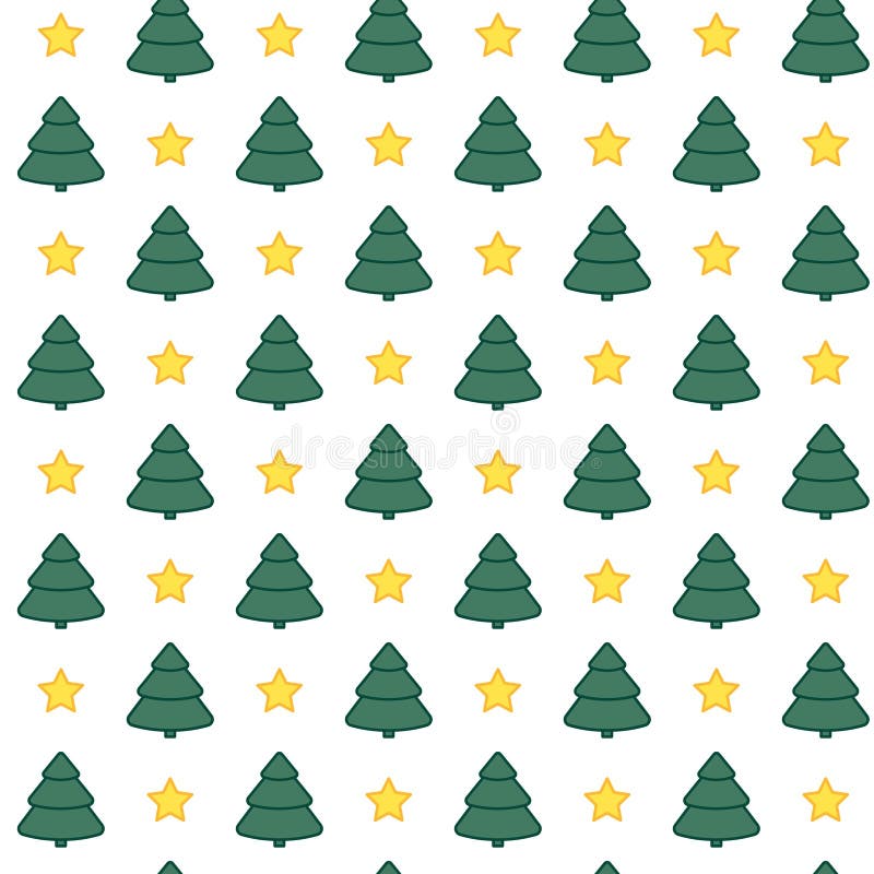 Seamless Vector Pattern with Forest Tree. Christmas Tree, Spruce, Pine ...