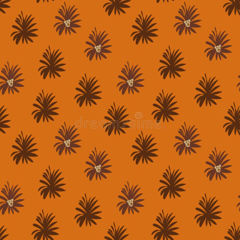 Seamless Vector Pattern with Friendly Lion Faces Stock Vector ...