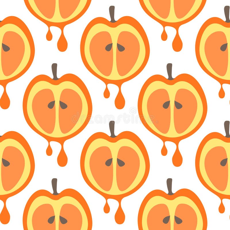 Seamless Vector Pattern with Fruits. Symmetrical Background with ...