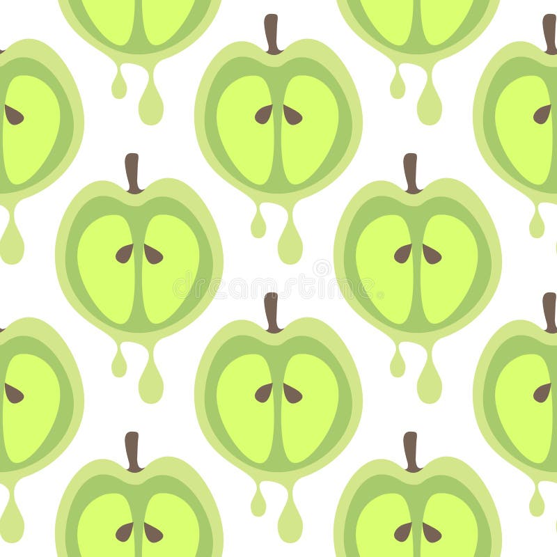 Seamless Vector Pattern With Fruits Symmetrical Background With
