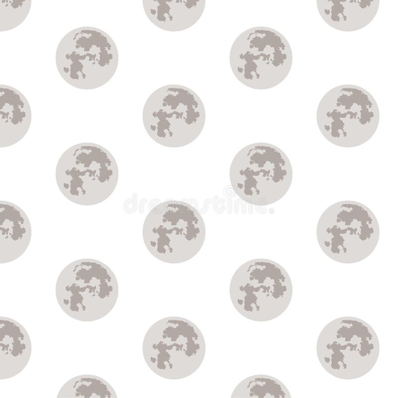 Seamless Vector Pattern with Full Moon. Vector Illustration. Stock ...