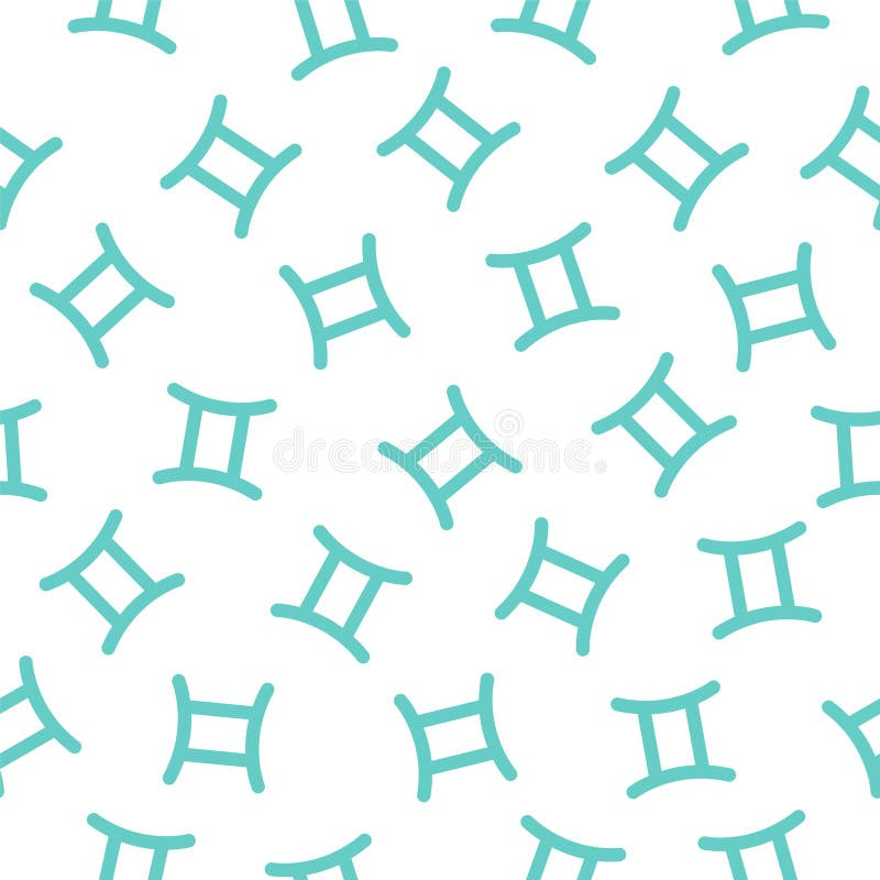 Seamless Pattern - Gemini Sign Stock Vector - Illustration of white ...