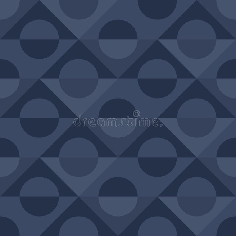 Seamless Vector Pattern, Geometric Rhombus with Circle Pattern in Blue ...
