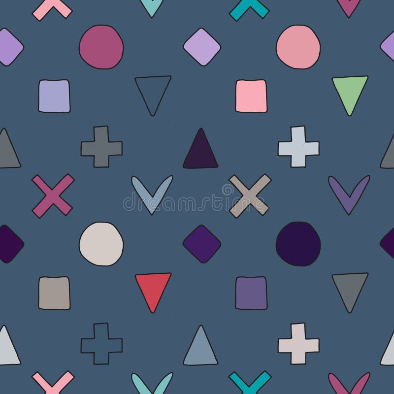 Seamless Vector Pattern. Geometrical Background with Hand Drawn ...