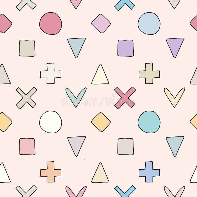Seamless Vector Pattern. Geometrical Background with Hand Drawn ...
