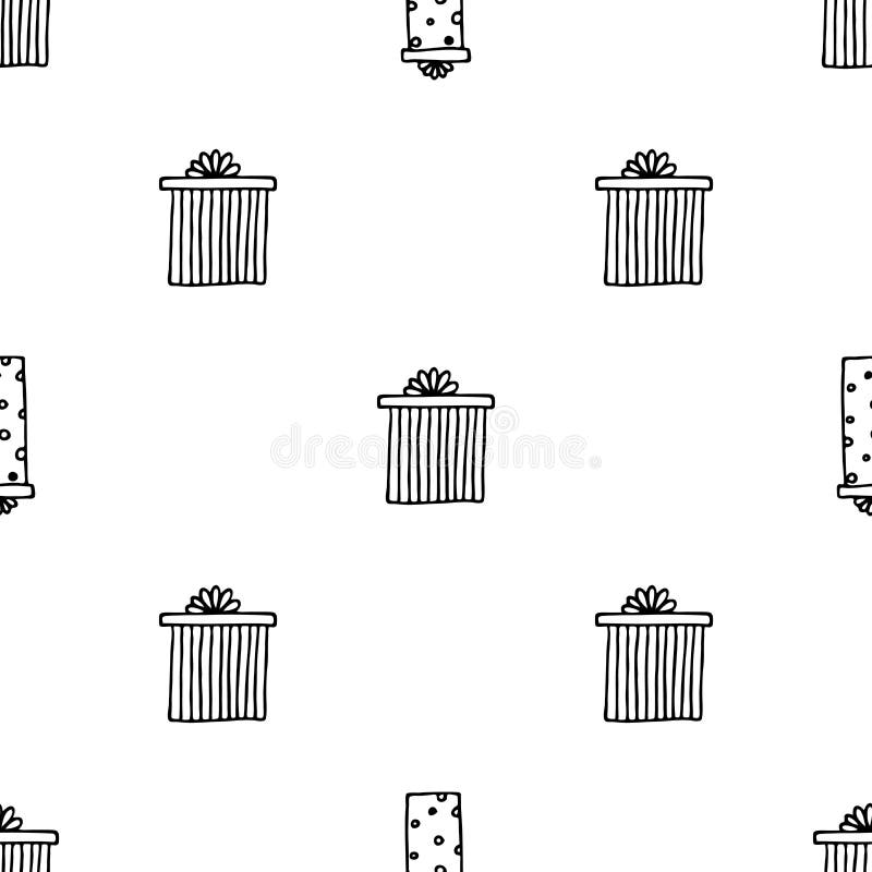 Seamless Vector Pattern with Gift Boxes. Wallpaper, Textiles, Wrapping ...