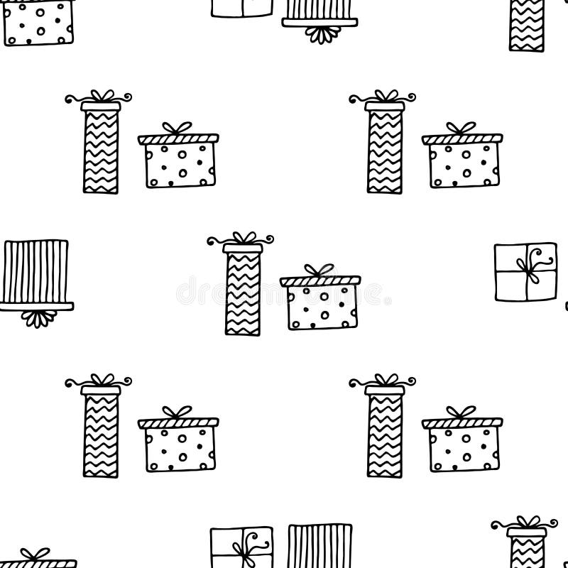 Seamless Vector Pattern with Gift Boxes. Wallpaper, Textiles, Wrapping ...