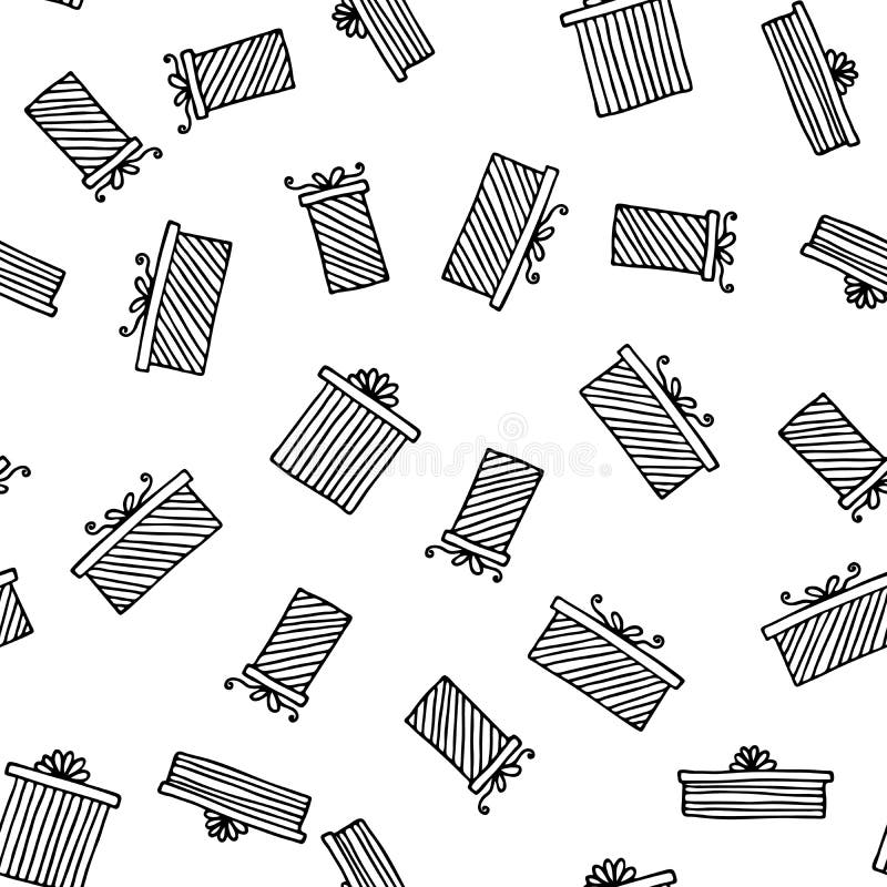 Seamless Vector Pattern with Gift Boxes. Wallpaper, Textiles, Wrapping ...