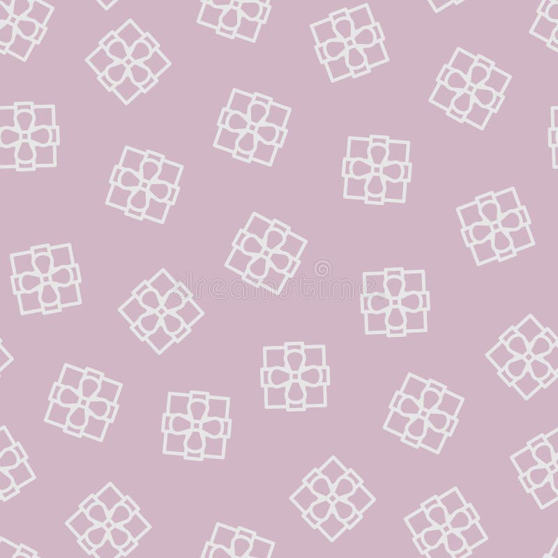 Seamless Vector Pattern with Gift Outline Icons Isolated on Lilac Stock ...