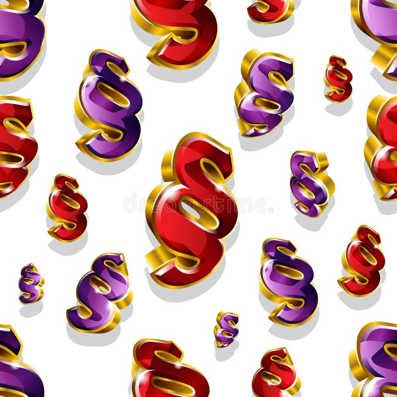 Seamless Vector Pattern with Golden Paragraph Symbols. Stock Vector ...