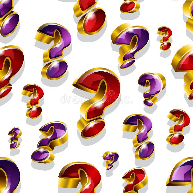 Seamless Vector Pattern with Golden Question Marks. Stock Vector ...