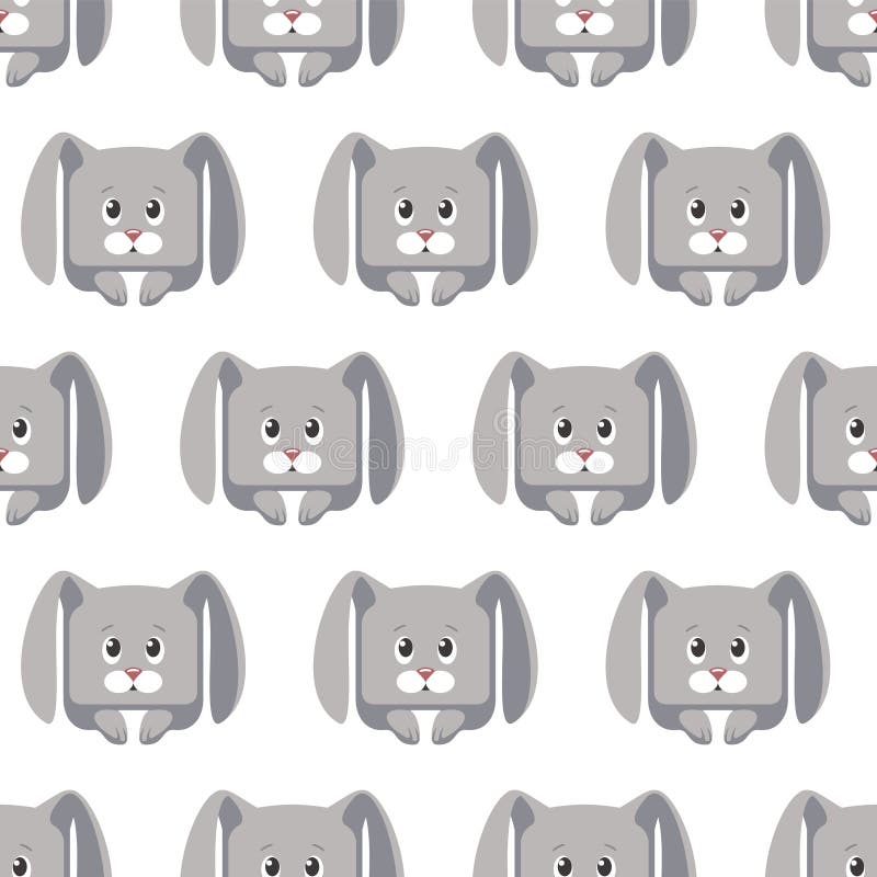 Square Rabbit Cartoon Illustration Stock Vector - Illustration of happy ...