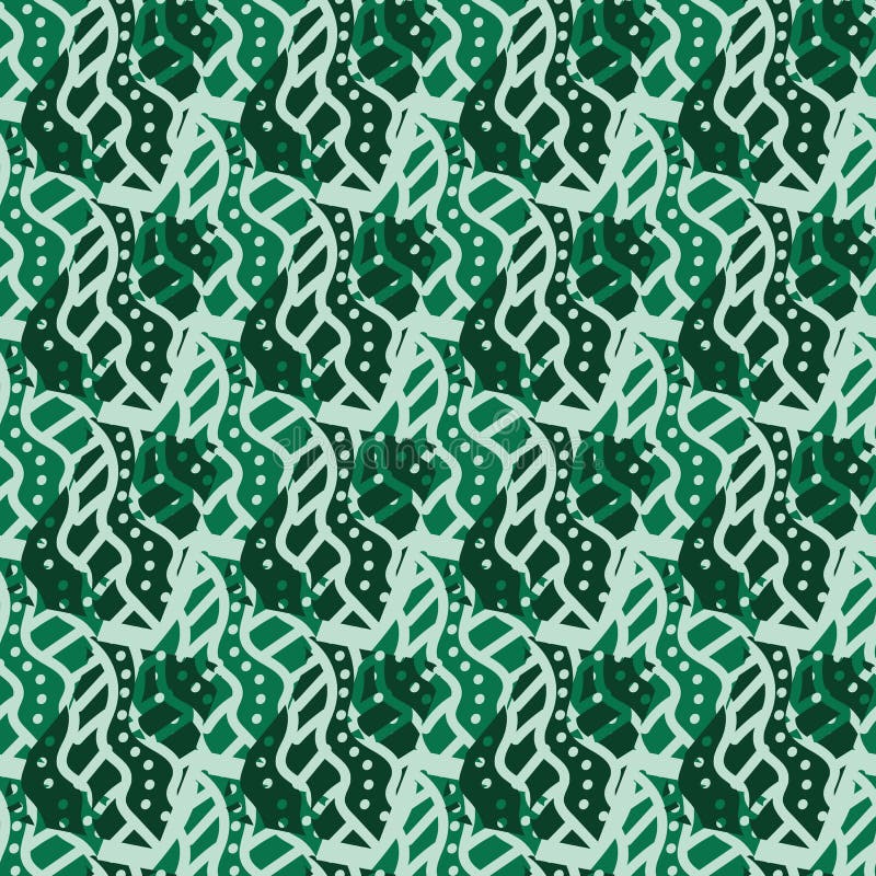 Seamless Vector Pattern with Green Colored Shapes Stock Vector ...