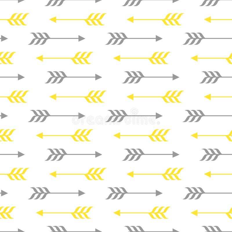Seamless Vector Pattern of Grey and Yellow Arrows on a White Background ...