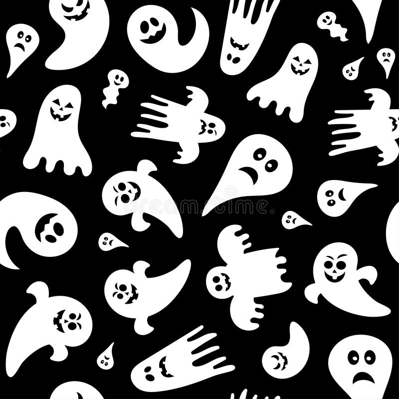 Seamless Vector Pattern for Halloween Design. Halloween Symbols Ghost ...
