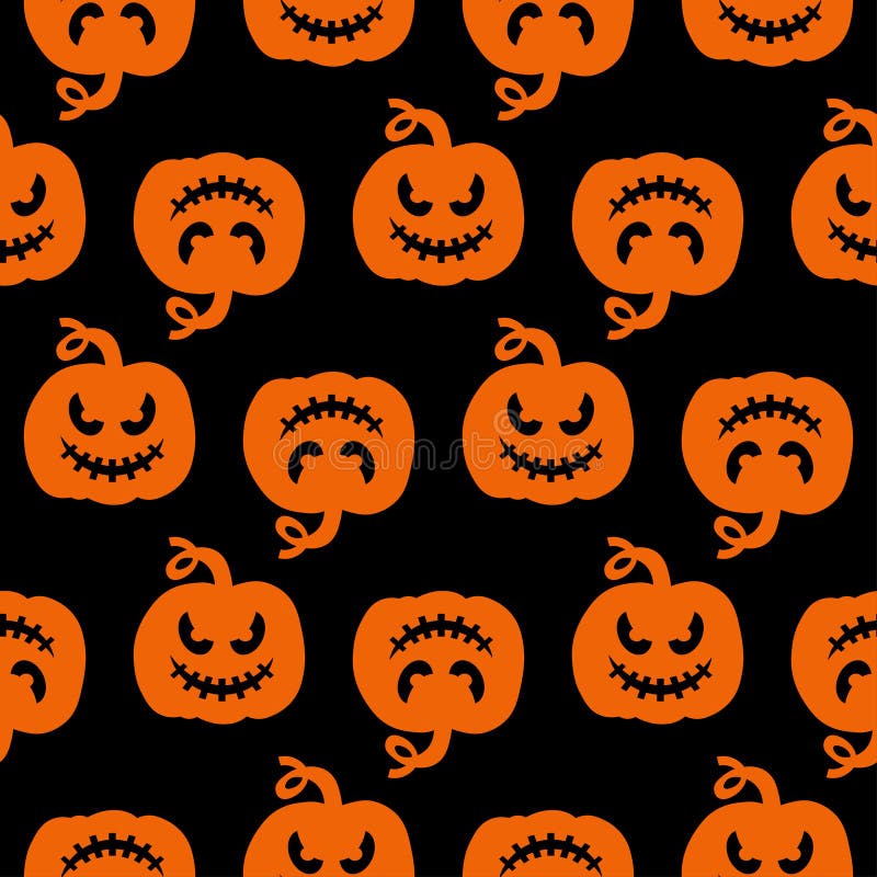 Seamless Vector Pattern for Halloween Design. Halloween Symbols Pumpkin ...