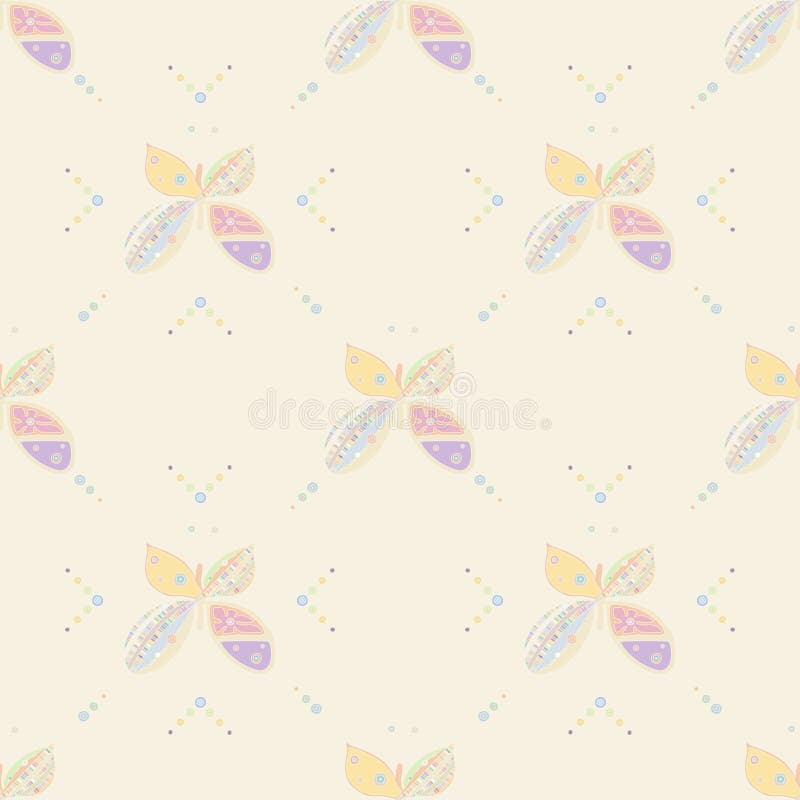 Seamless Vector Pattern, Hand Drawn Decorative Background with Cute ...